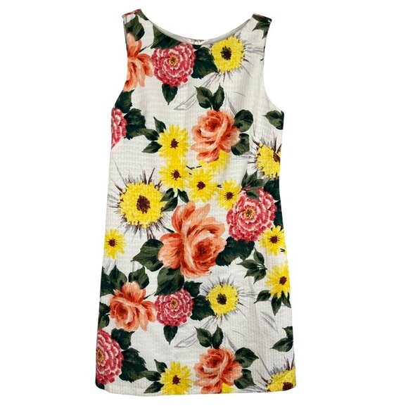 Eliza J | Dresses | Eliza J Floral Dress Pink Tank Midi Sheath Tropical ...